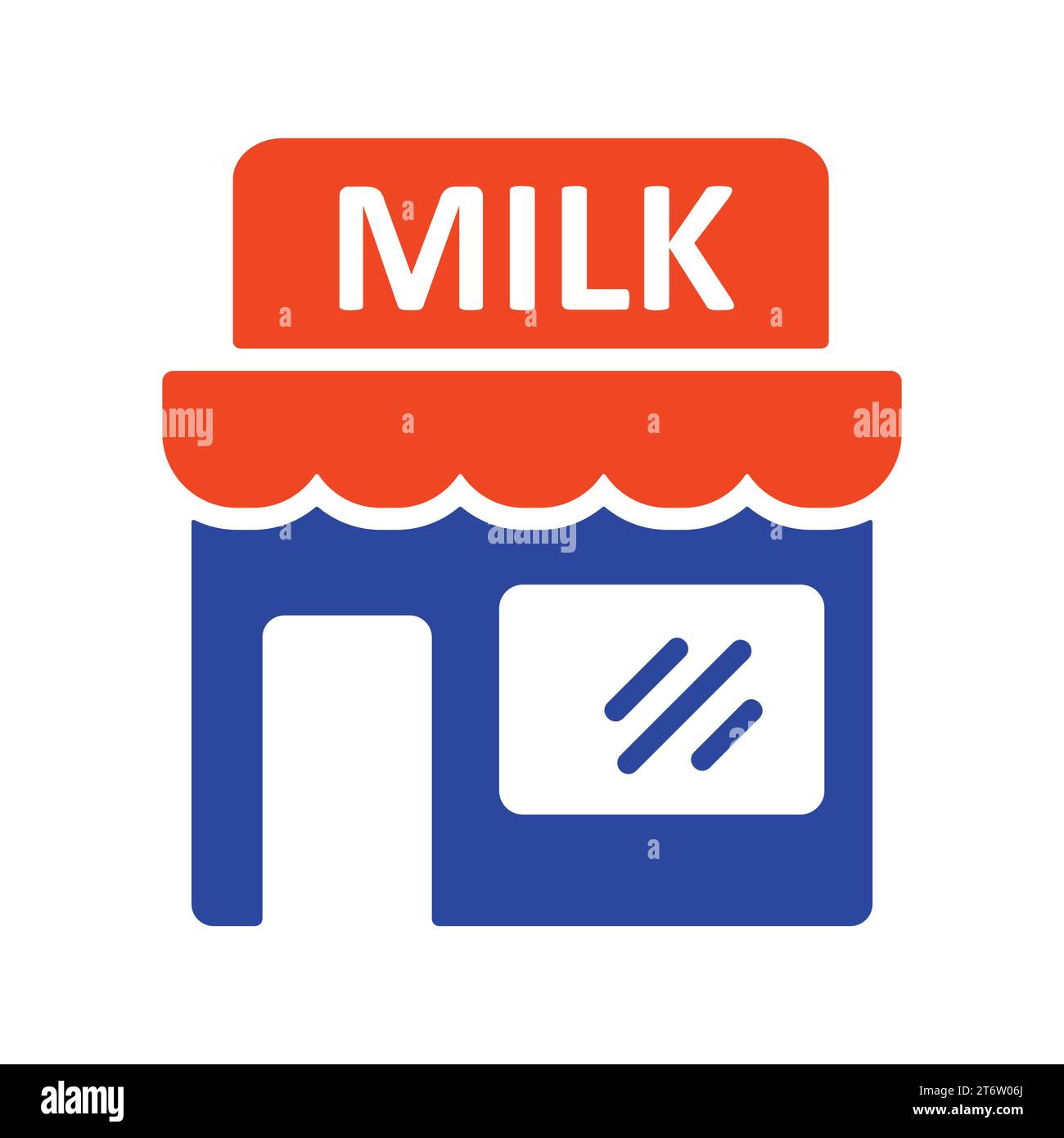 Dairy store facade vector icon. Dairy product sign. Graph symbol for ...