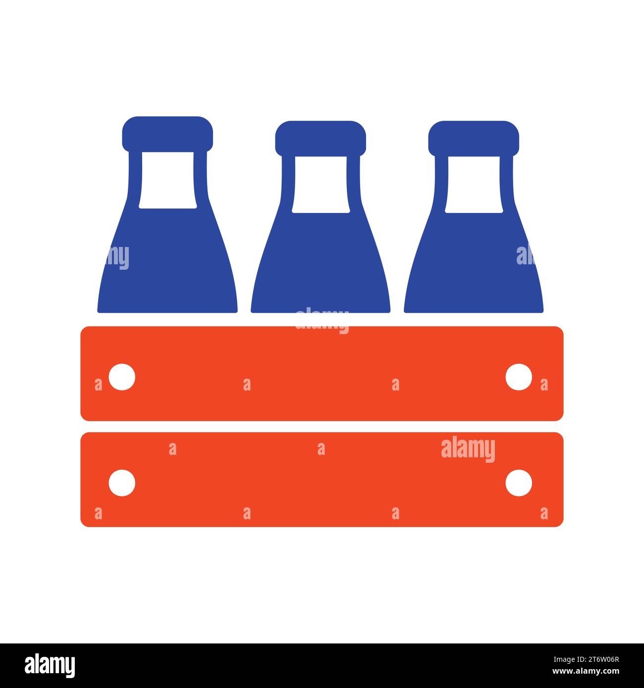 Milk wooden box. Milk bottles crate vector icon. Dairy product sign ...
