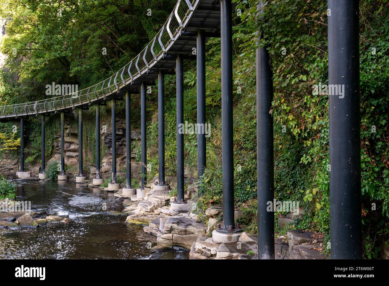 The Torrs Riverside Park at New Mills, Derbyshire, England. The ...