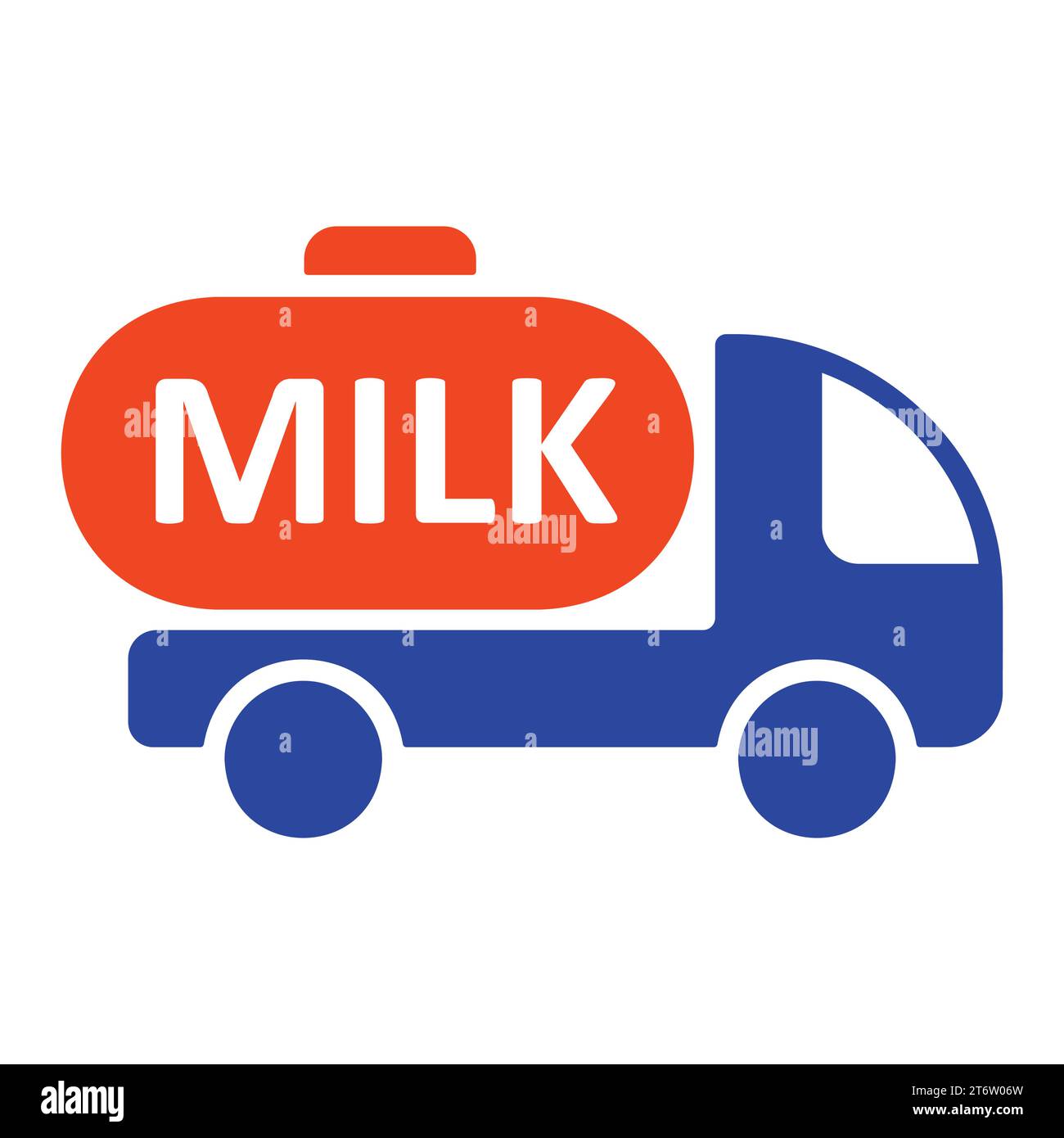 Dairy milk delivery service, truck with milk vector icon. Dairy product ...