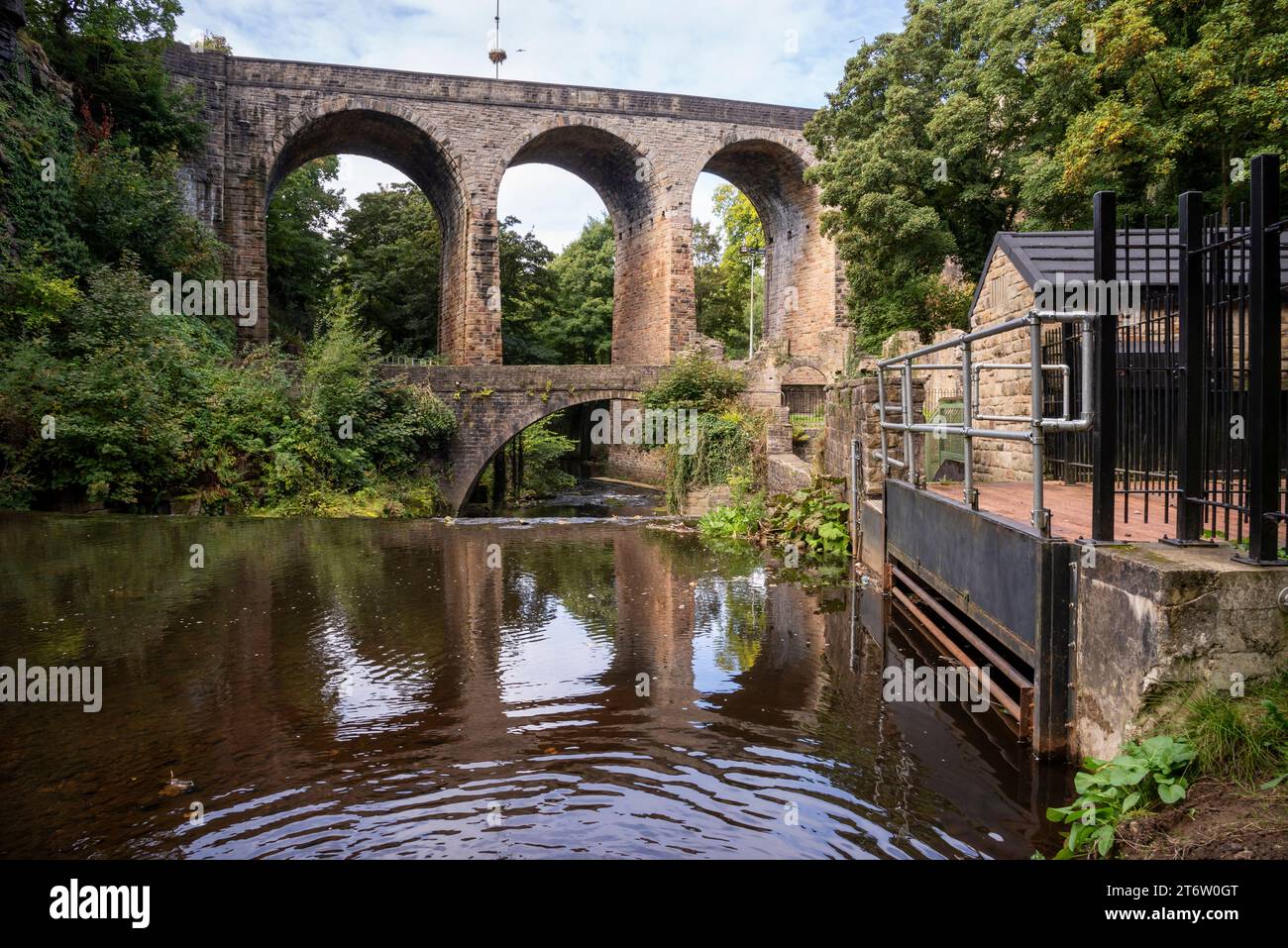 The Torrs Riverside Park at New Mills, Derbyshire, England. The Torrs ...