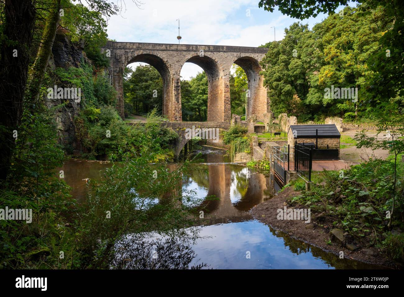 The Torrs Riverside Park at New Mills, Derbyshire, England. The Torrs ...