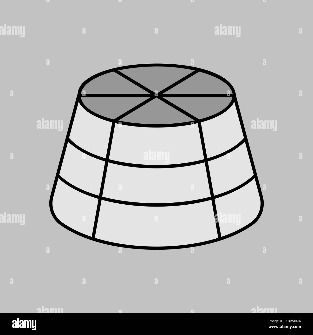 Ricotta cheese vector grayscale icon. Dairy product sign. Graph symbol ...