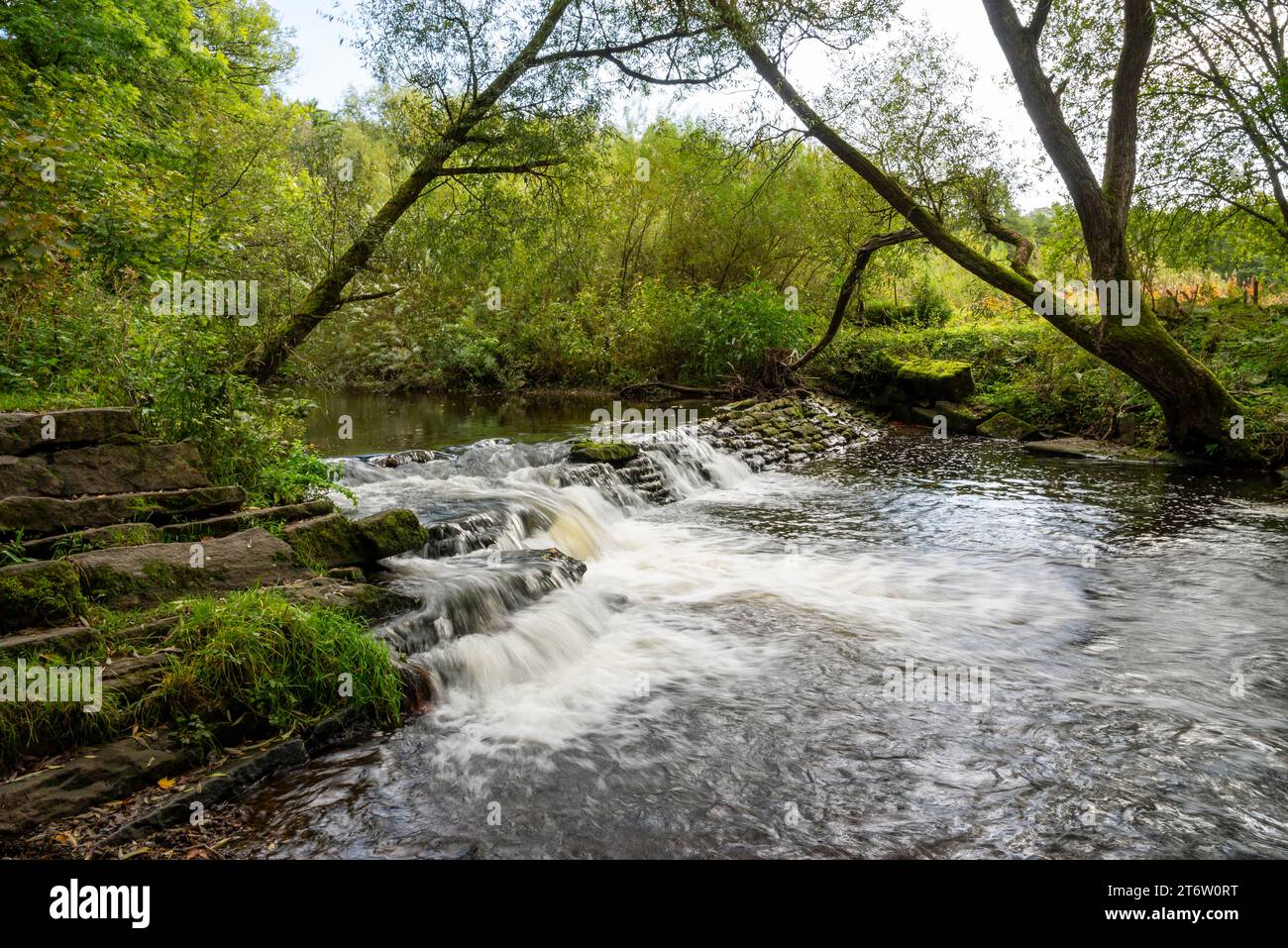 The Torrs Riverside Park at New Mills, Derbyshire, England. A small ...