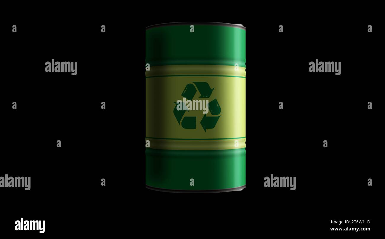 Recycling ecology reuse barrels in row concept. Green environment and ...