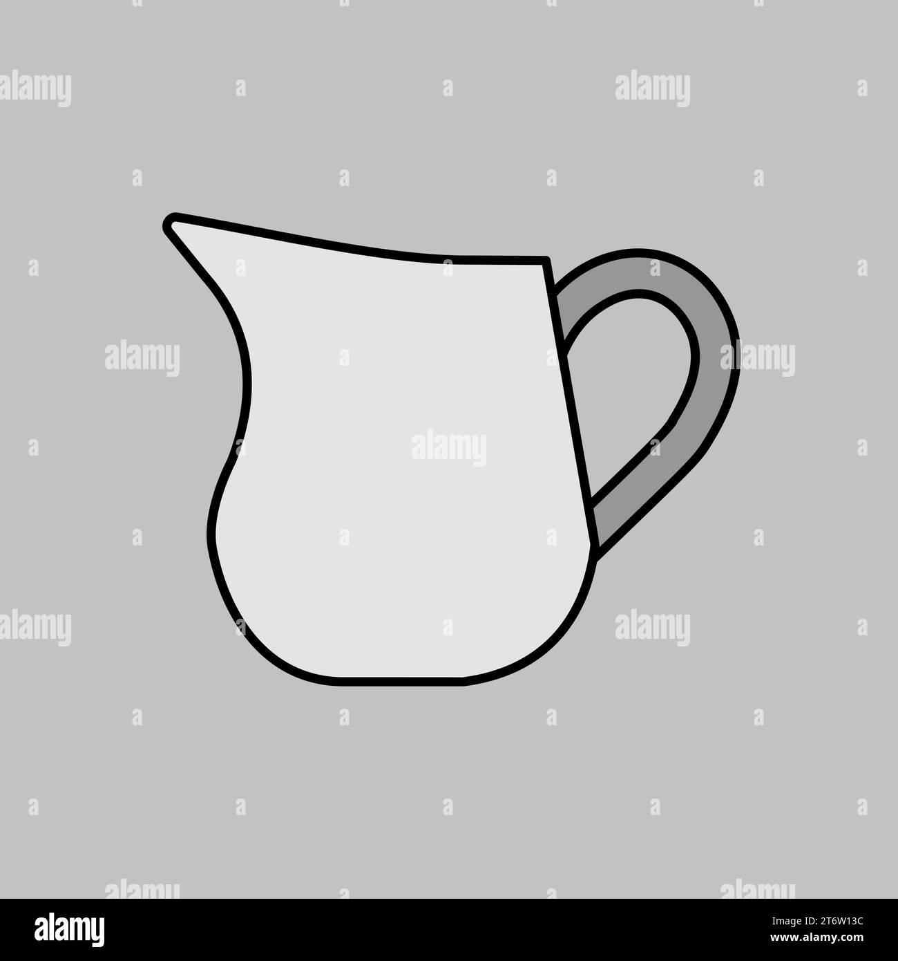 Creamer jug vector grayscale icon. Dairy product sign. Graph symbol for ...
