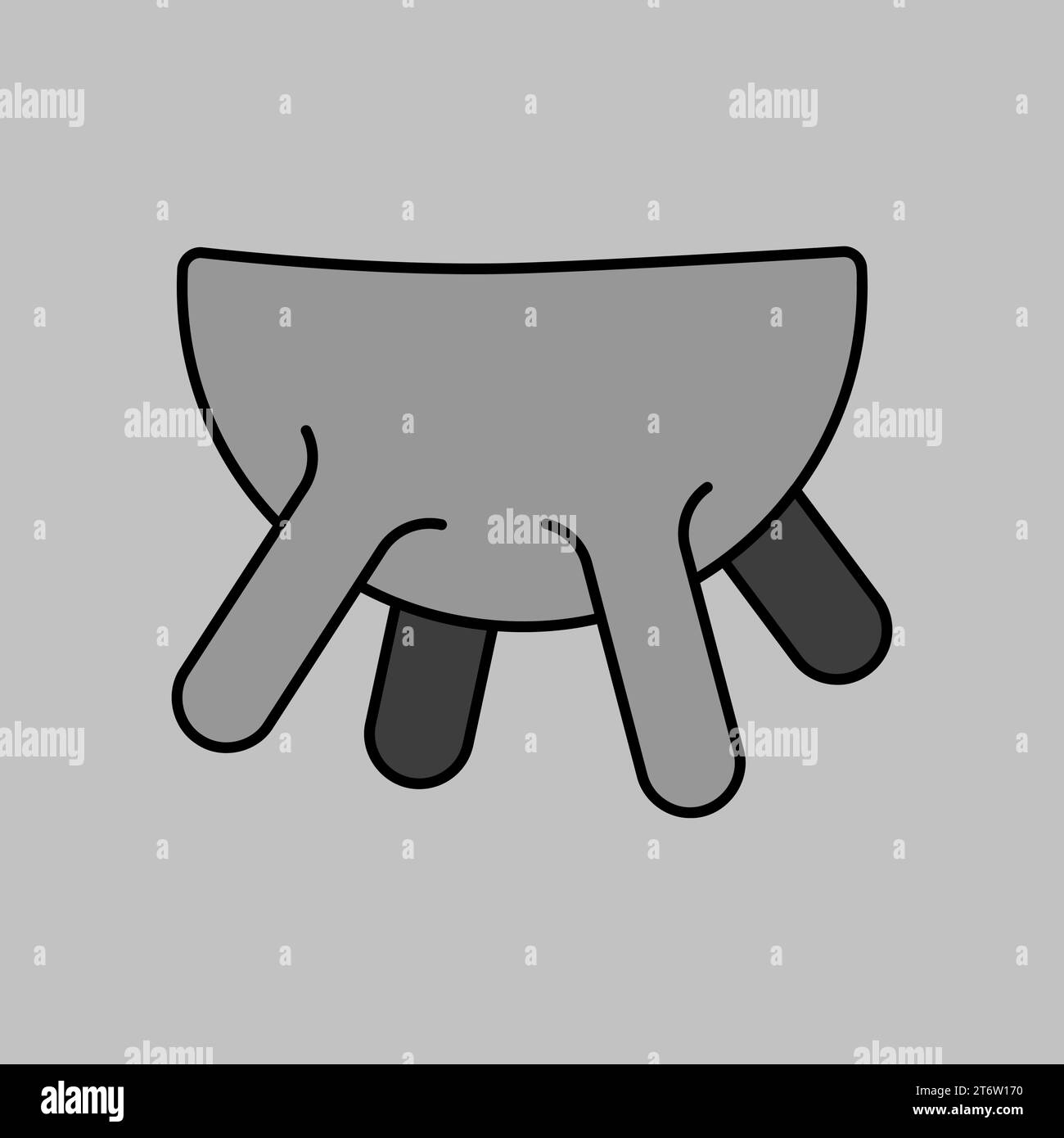 Cow udder vector grayscale icon. Dairy product sign. Graph symbol for ...