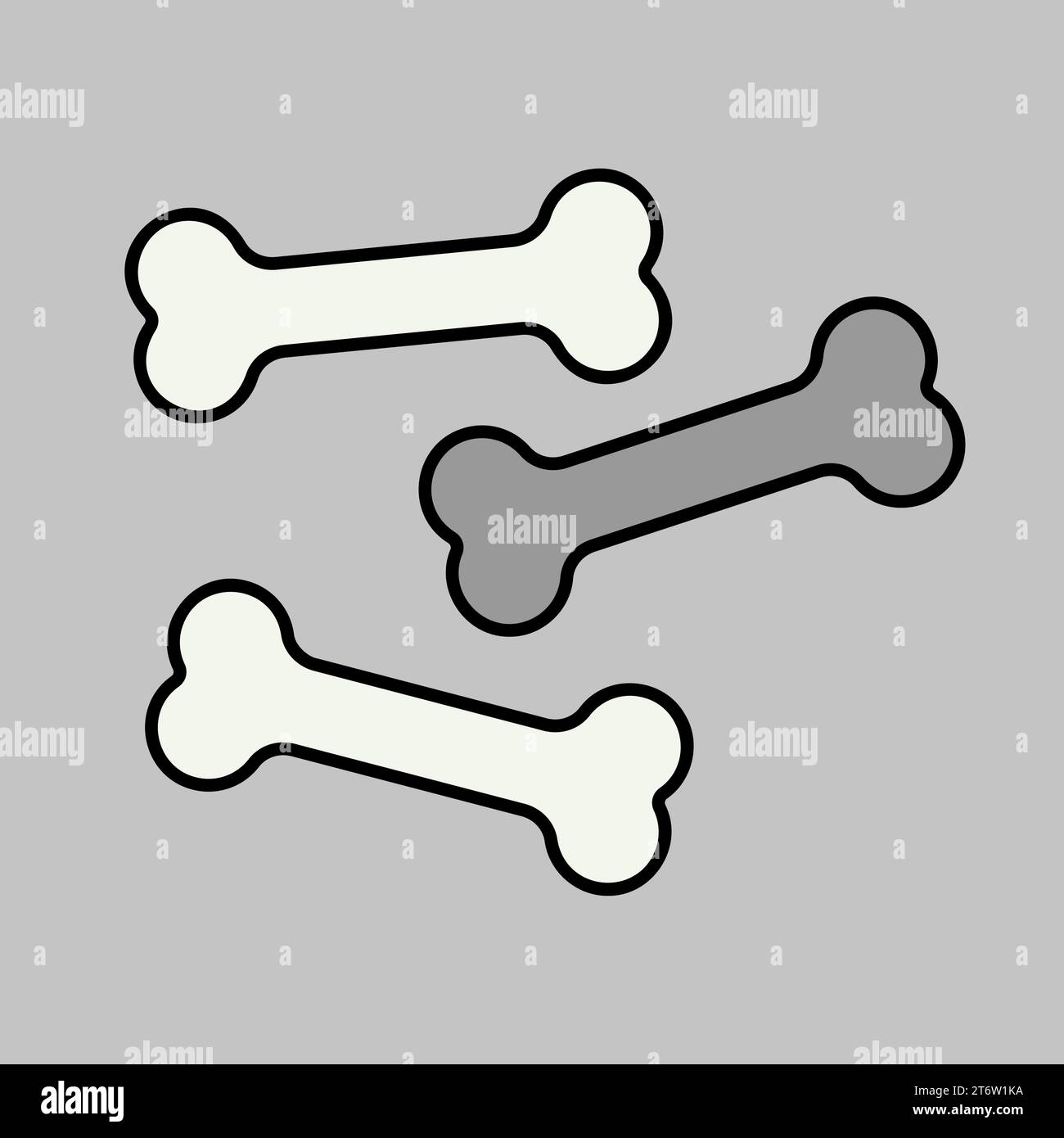 Dog bone vector isolated grayscale icon. Pet animal sign. Graph symbol ...