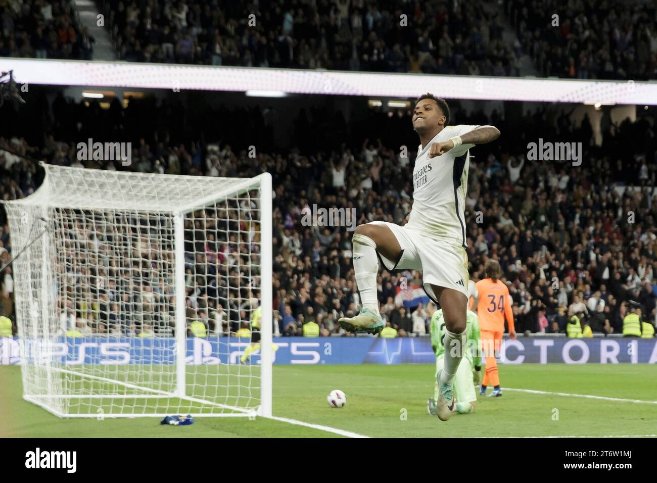 Rodrygo Goes of Real Madrid celebrates a goal during the La Liga 2023/ ...