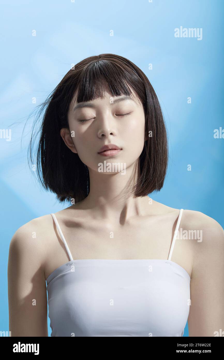 faces are beautified with cosmetics, faces for advertising Stock Photo ...
