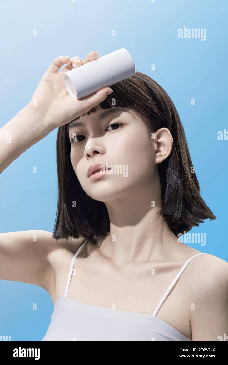 faces are beautified with cosmetics, faces for advertising Stock Photo ...