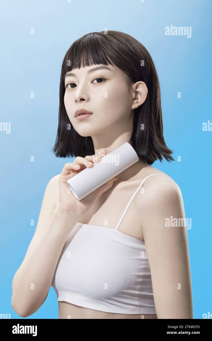 faces are beautified with cosmetics, faces for advertising Stock Photo ...