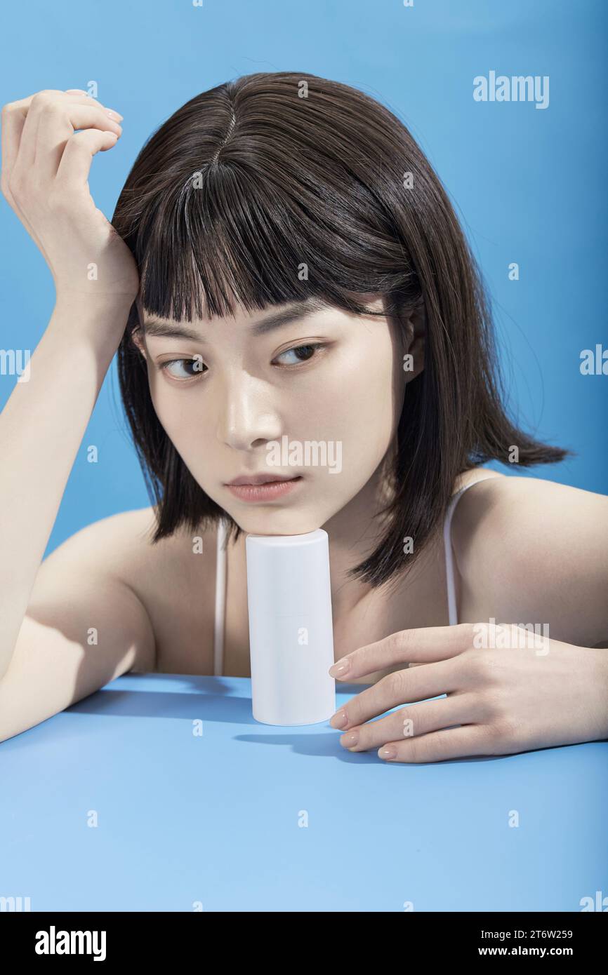 faces are beautified with cosmetics, faces for advertising Stock Photo ...