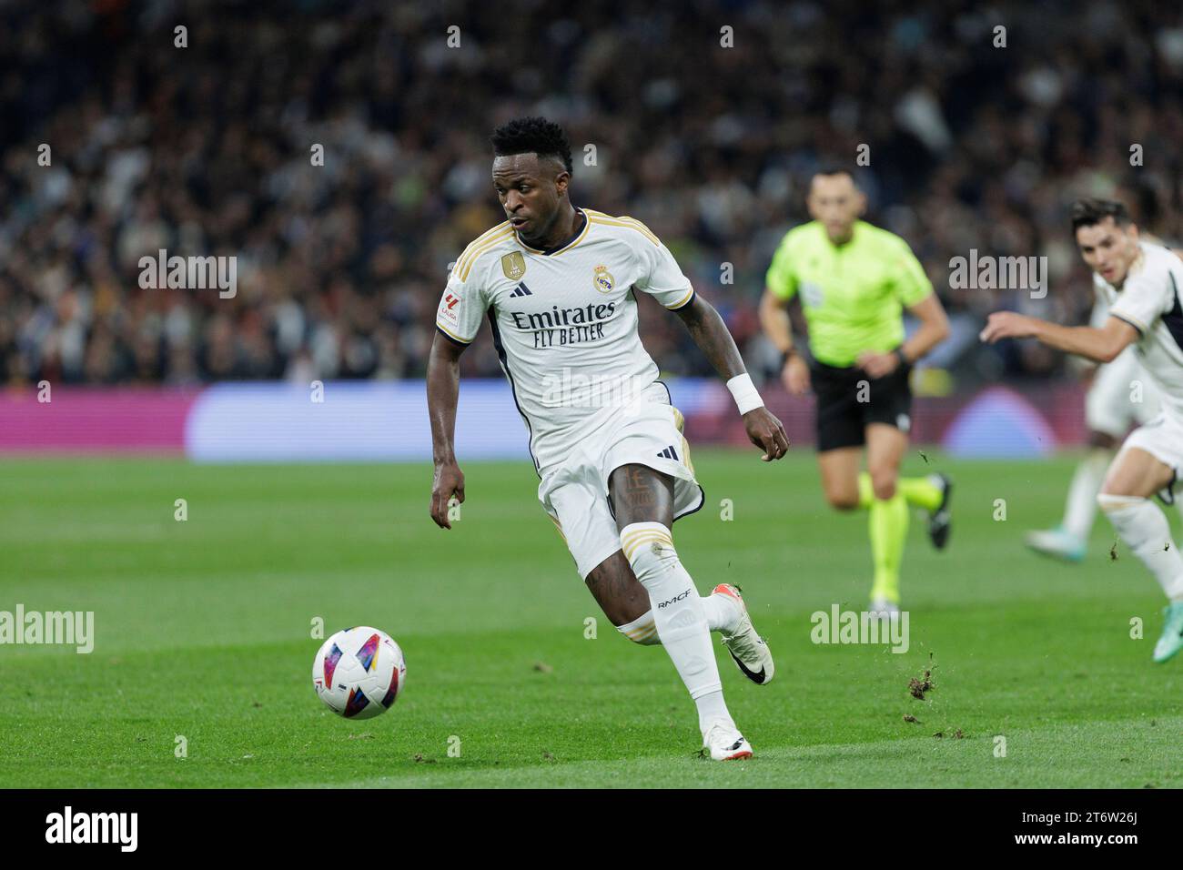 Vinicius jr of Real Madrid in action during the La Liga 2023/24 match ...