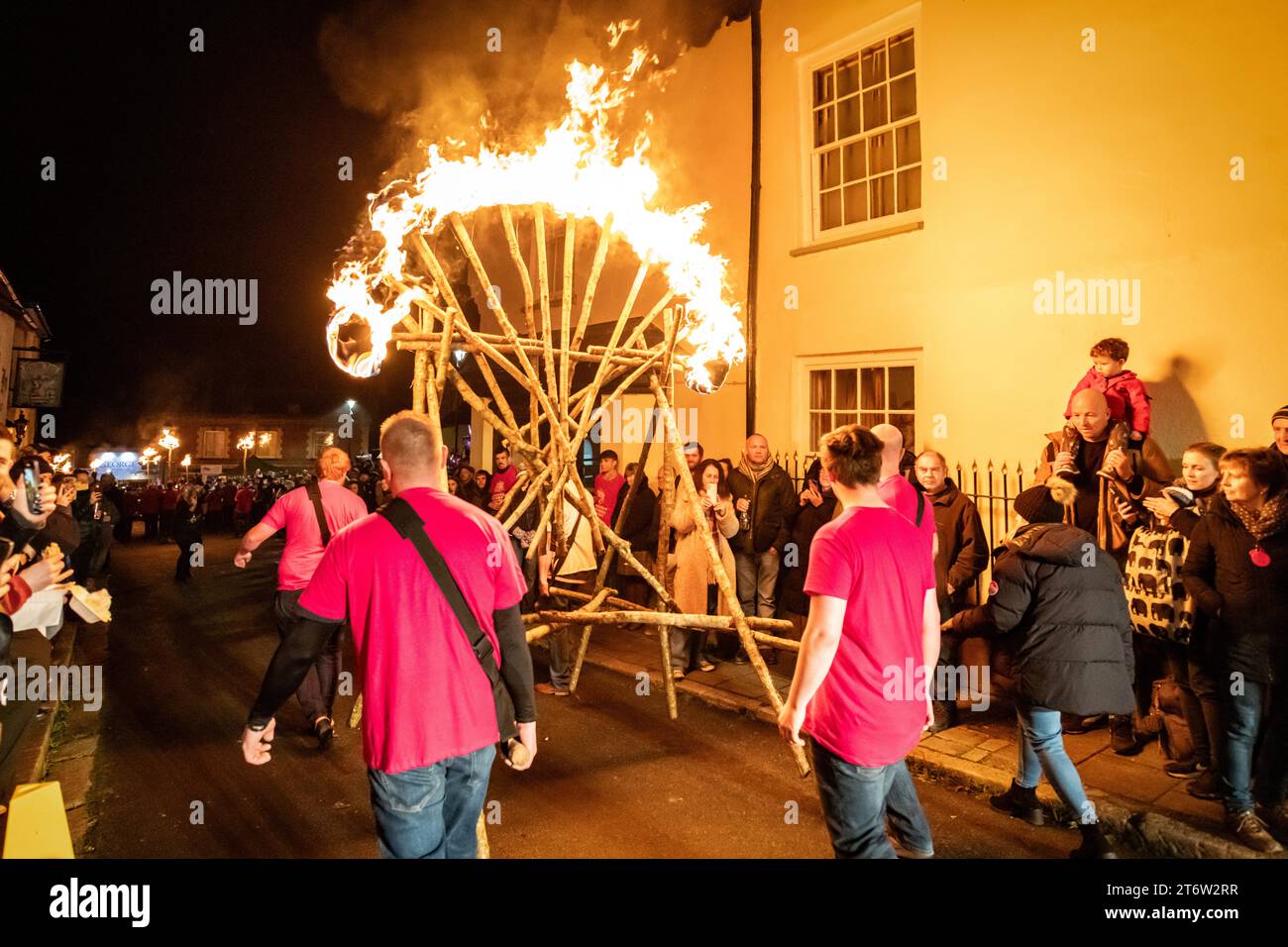 Hatherleigh, UK. , . Flaming parade in the Hatherleigh Carnival & Tar ...