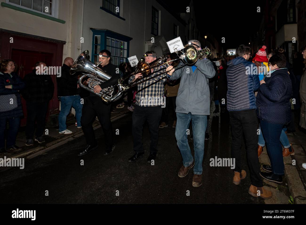 Hatherleigh, UK. 11 Novmeber 2023. Colourful parade floats in the Hatherleigh Carnival & Tar ...