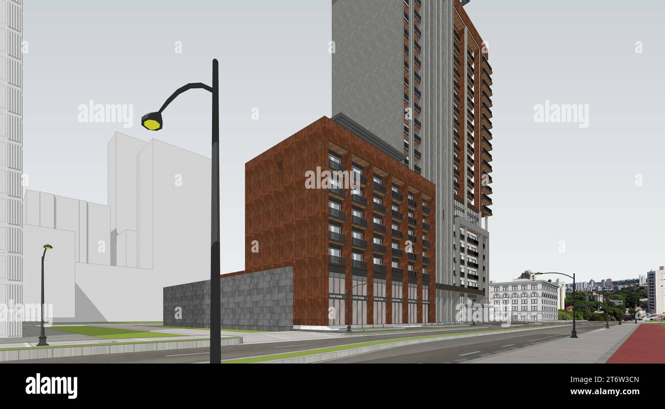 Residential high rise building, Modern skyscraper buildings 3d ...