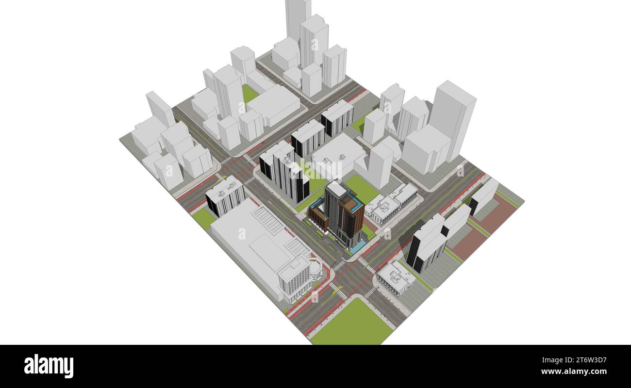 Aerial View of a Residential High Rise Building, Daytime, Modern ...