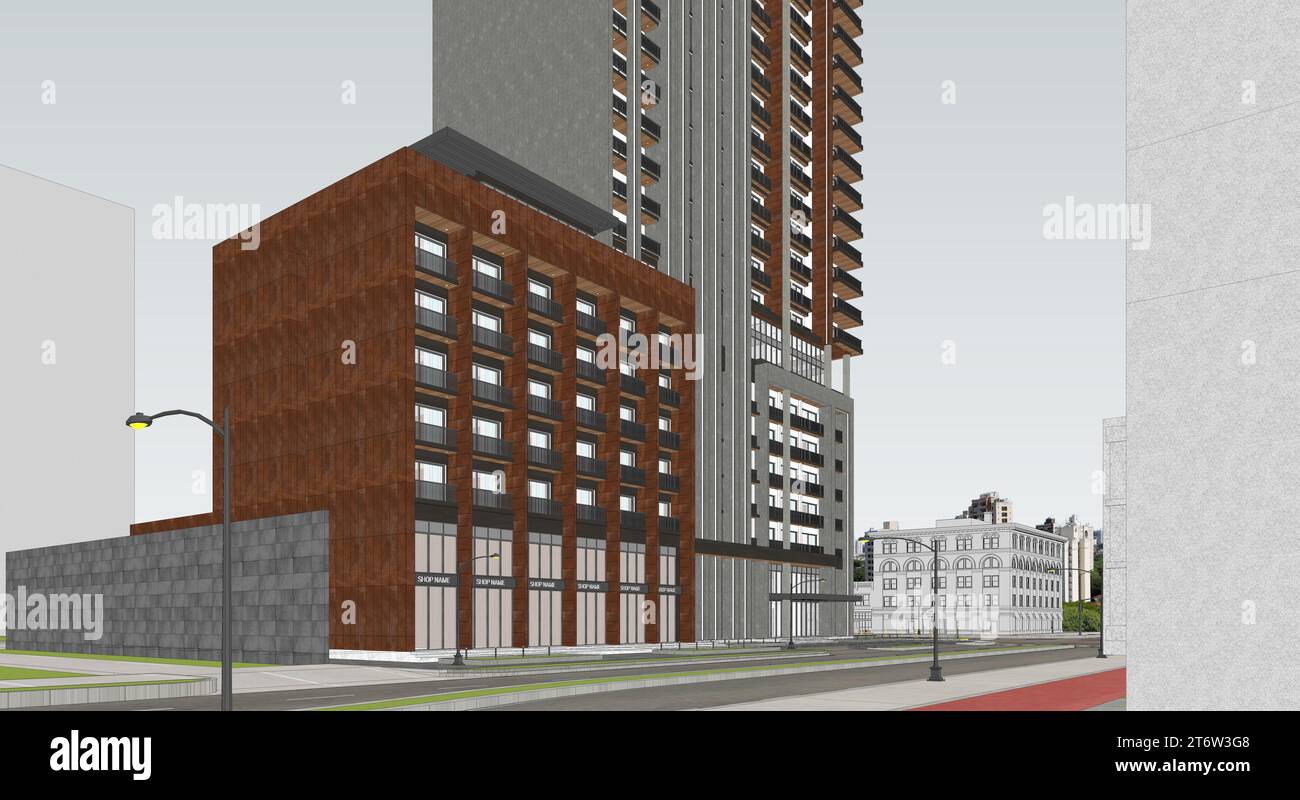 Residential high rise building, Modern skyscraper buildings 3d ...