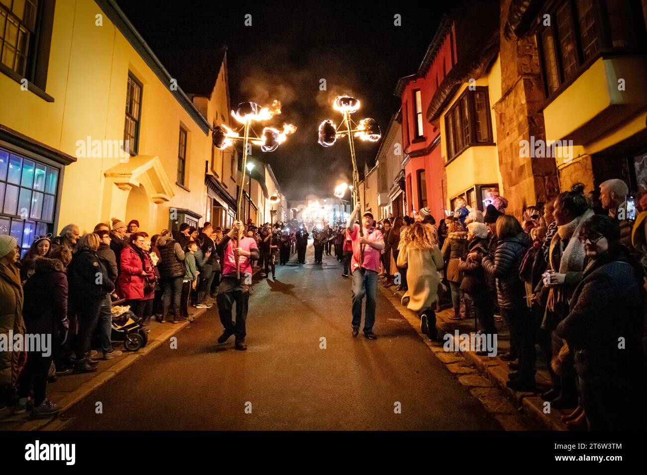 Hatherleigh, UK. 11 Novmeber 2023. Flaming parade in the Hatherleigh ...
