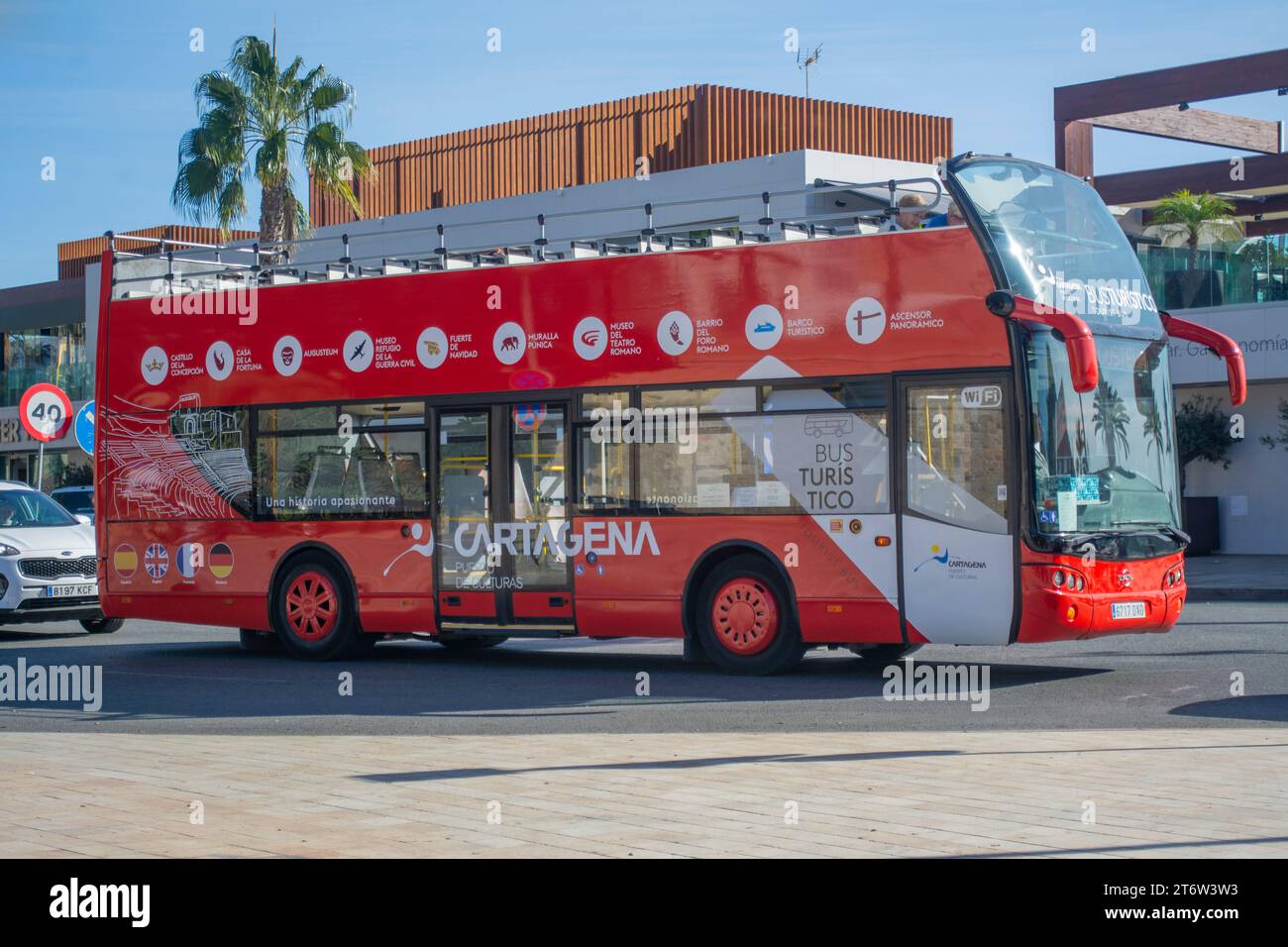 Tourist bus in the city of Cartagena Spain Stock Photo - Alamy