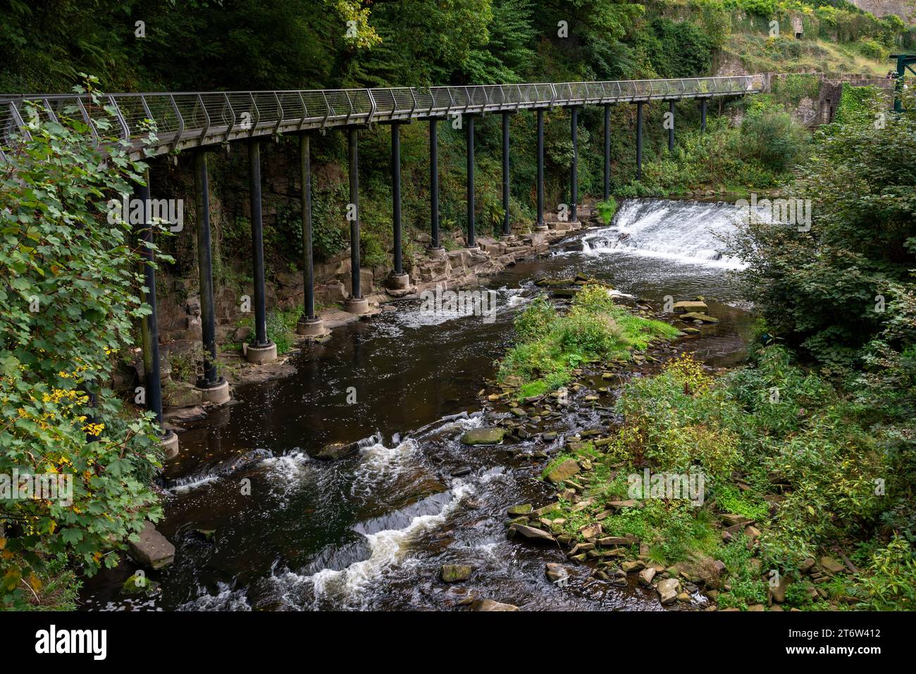 The Torrs Riverside Park at New Mills, Derbyshire, England. The ...