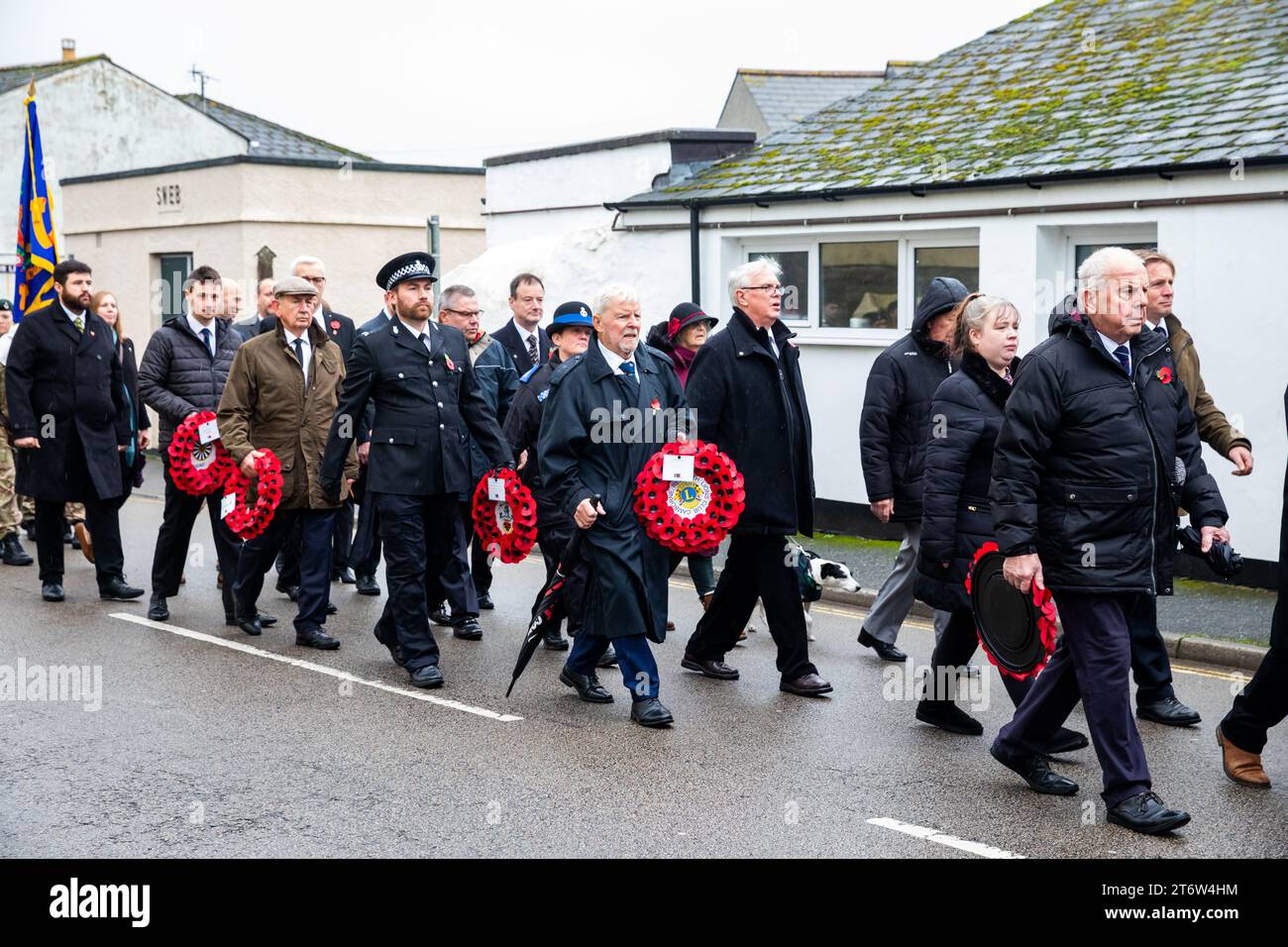 Camborne, Cornwall, UK. 12th Nov, 2023. People attend a remembrance ...