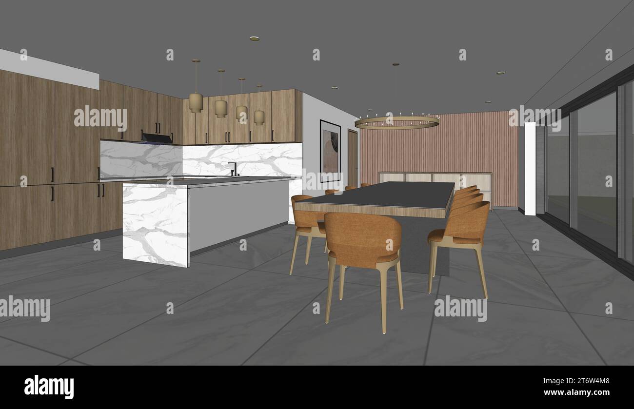 3D rendering illustration of modern house Interior Scene - Bedroom ...