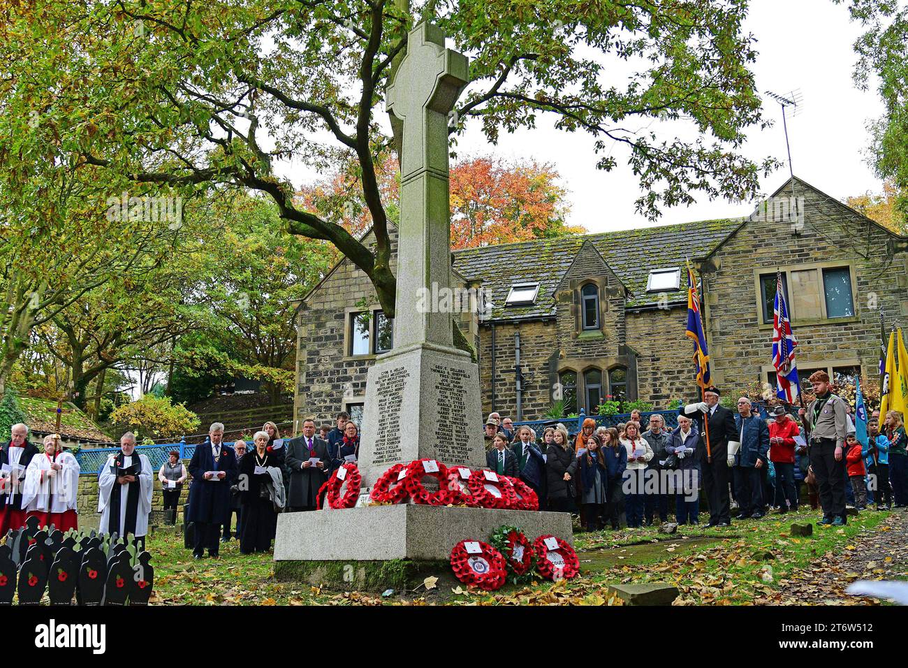 Honley, Huddersfield, Yorkshire, UK, 12 November 2023. Villagers of ...