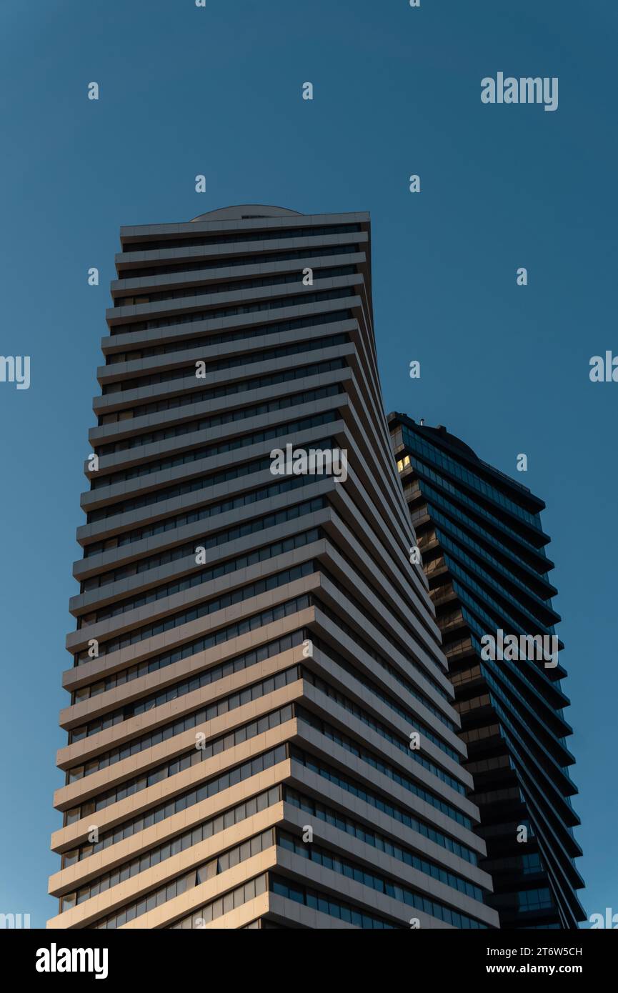 modern skyscraper building on blue sky background, Wake district ...