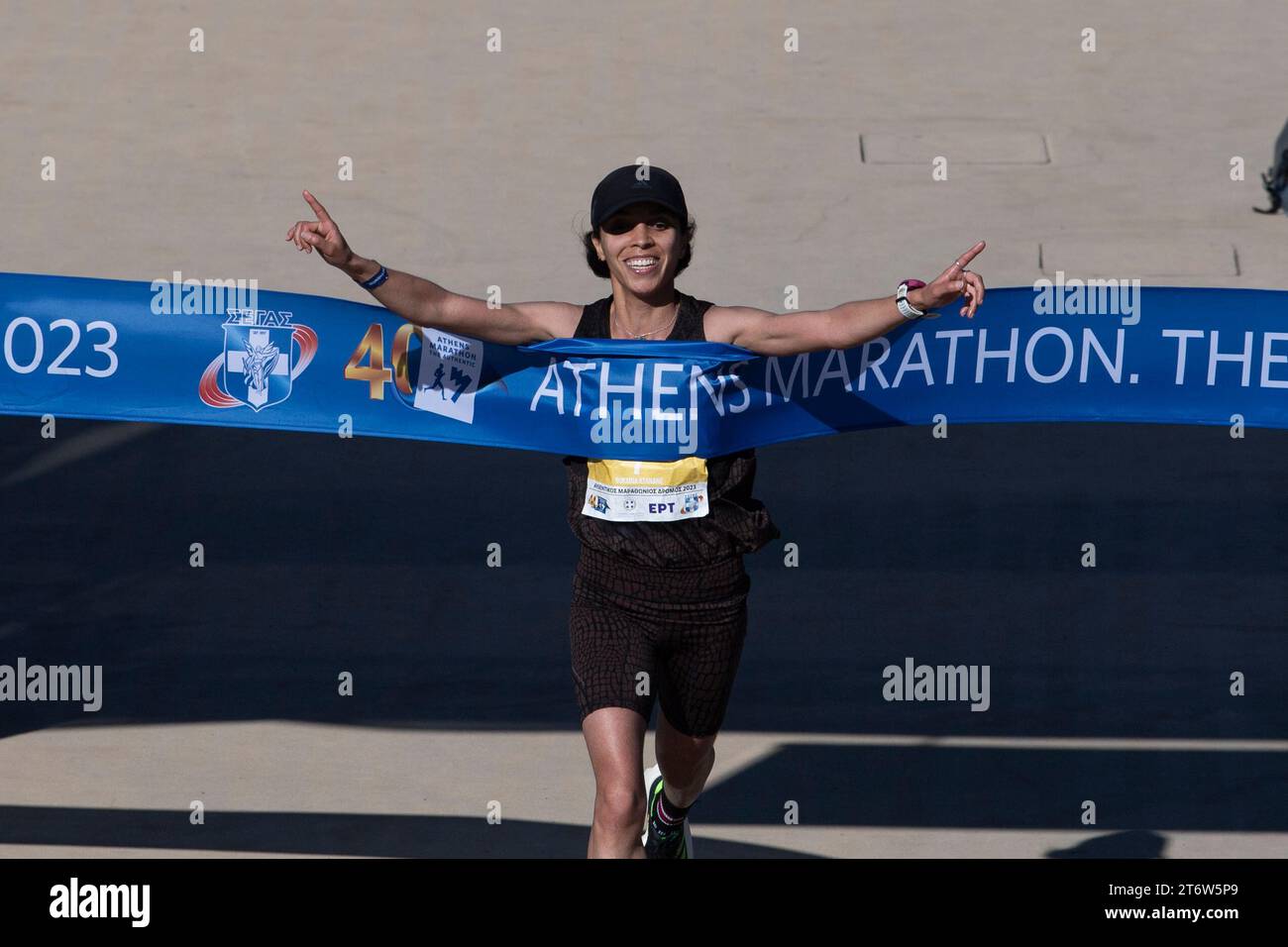 Morroco's Soukaina Atanane crosses the finish line to win the women's ...