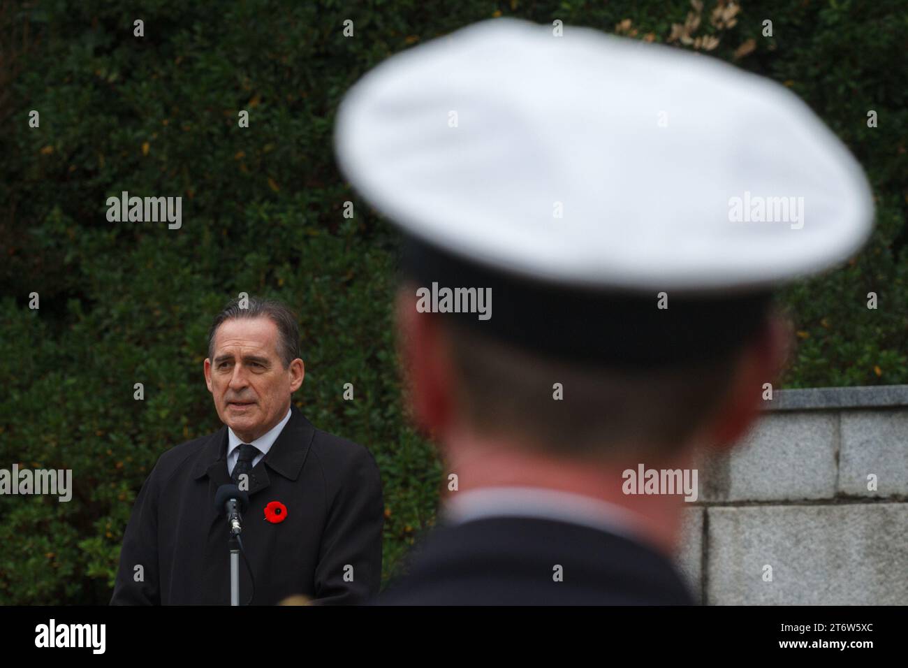 The New Zealand Ambassador, Hamish Cooper, leads the Remembrance Sunday ...