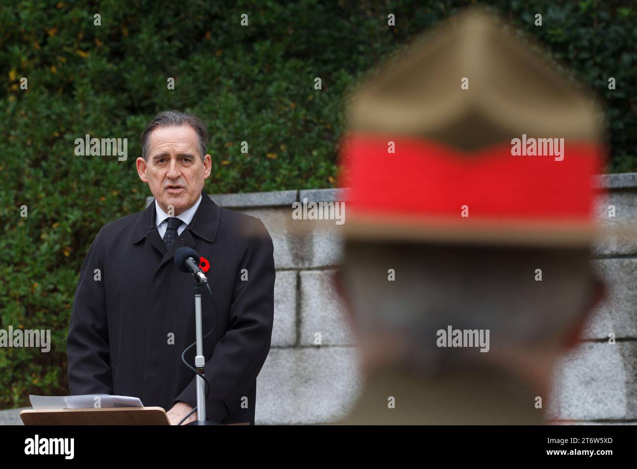 The New Zealand Ambassador, Hamish Cooper, leads the Remembrance Sunday ...