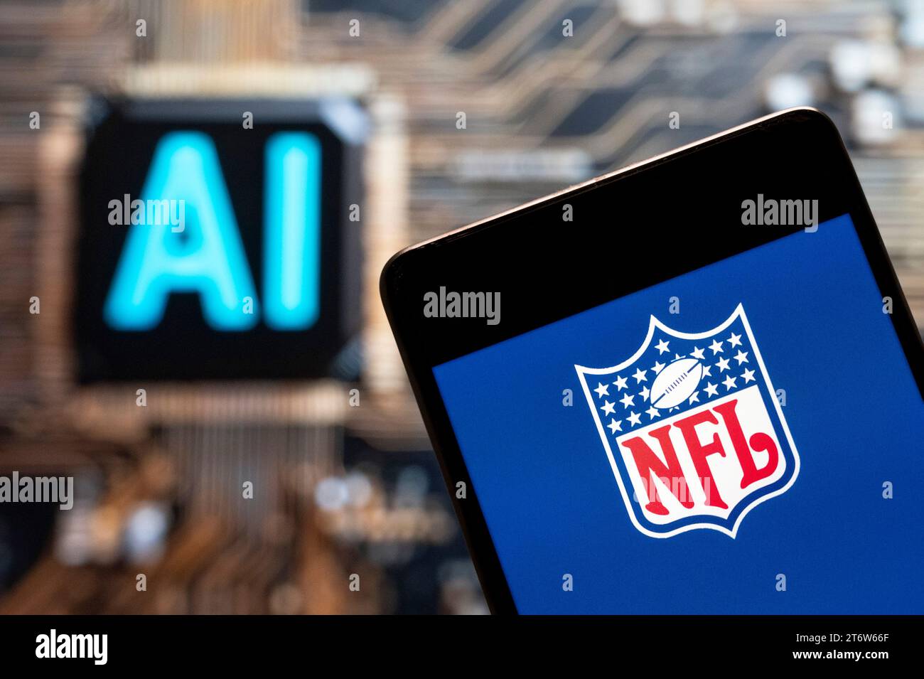 In this photo illustration, the American football league, The National ...