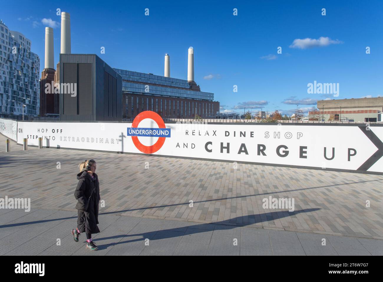 Battersea power station underground station in London, with Battersea ...