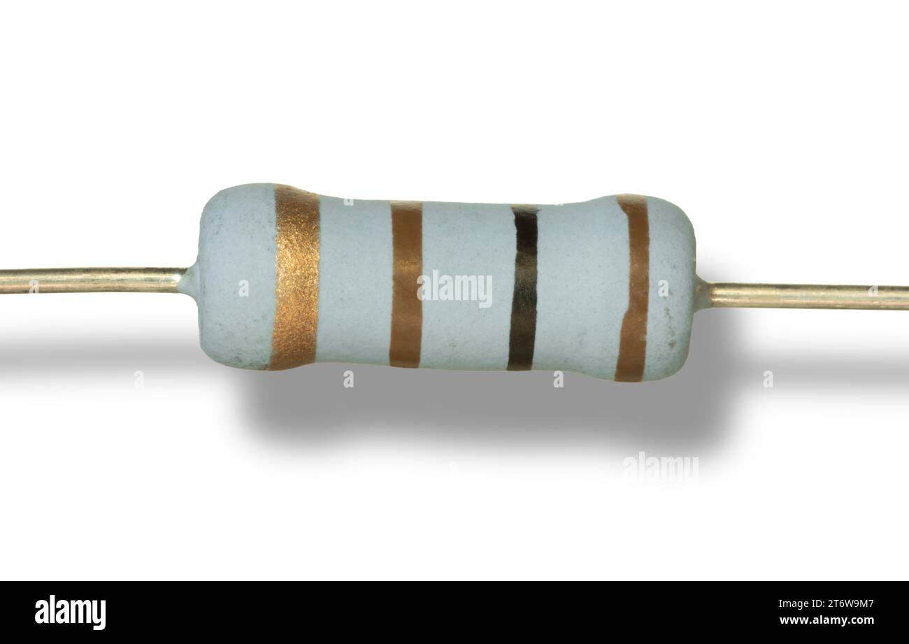 Resistor for electrical circuits with a drop shadow behind Stock Photo ...