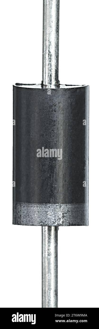 Small black diode with silver wires for connecting into modern devices ...