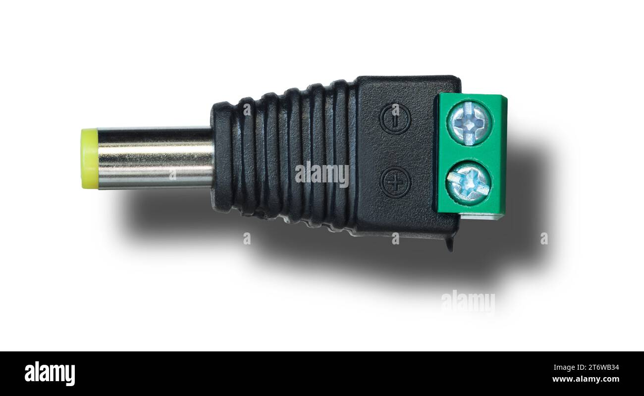 Low voltage DC power connection male with screws to secure wires and ...