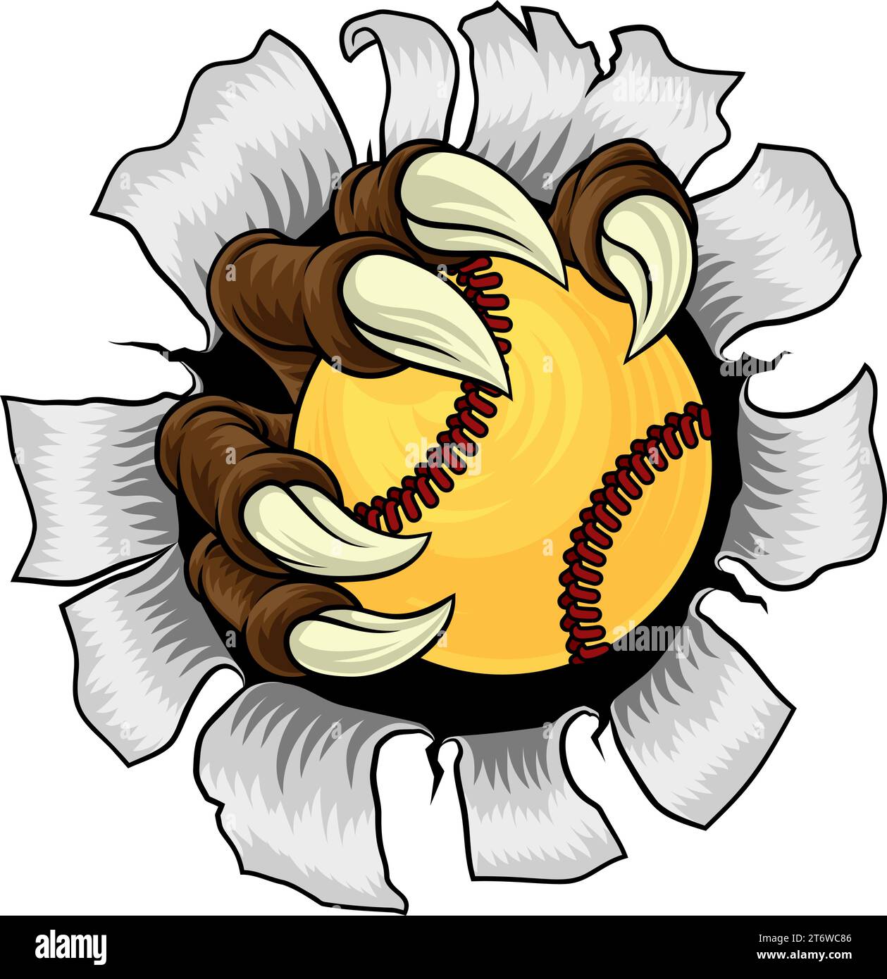 Softball Ball Claw Cartoon Monster Animal Hand Stock Vector Image & Art ...