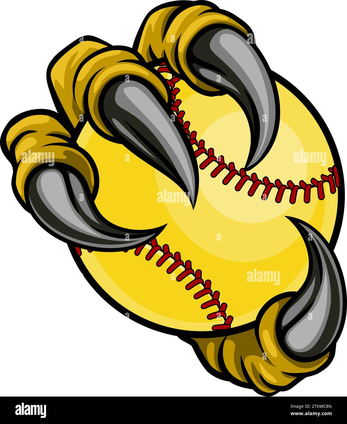 Softball Ball Eagle Claw Cartoon Monster Hand Stock Vector Image & Art ...