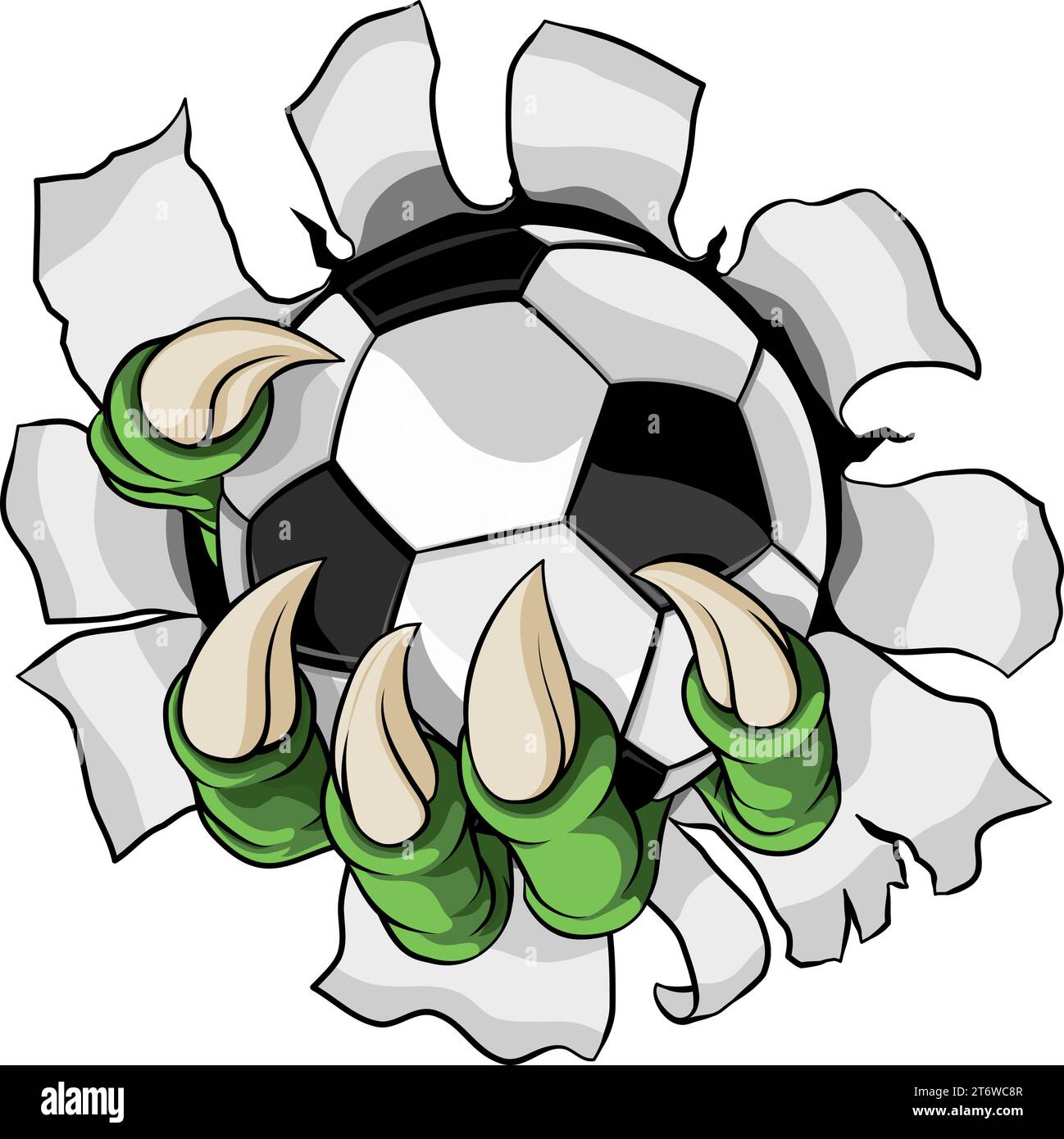 Soccer Football Ball Claw Cartoon Monster Hand Stock Vector Image & Art ...