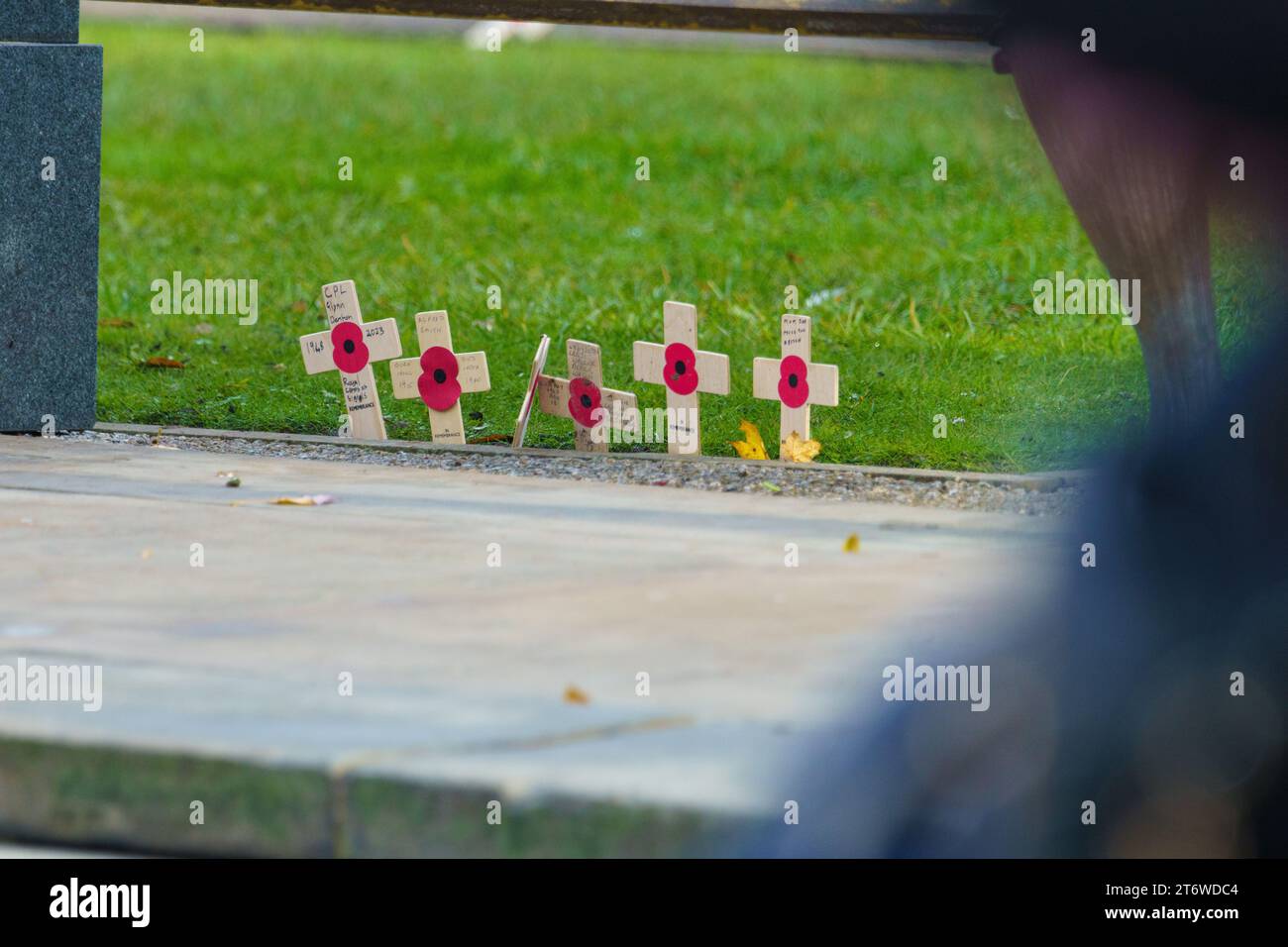 Remembrance day crosses placed hi-res stock photography and images - Alamy