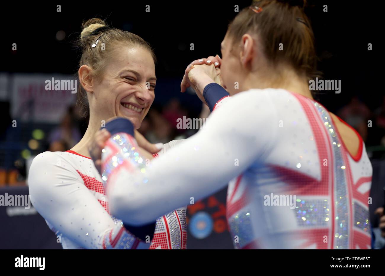 Great Britain’s Bryony Page (left) celebrates winning Gold in the Women ...