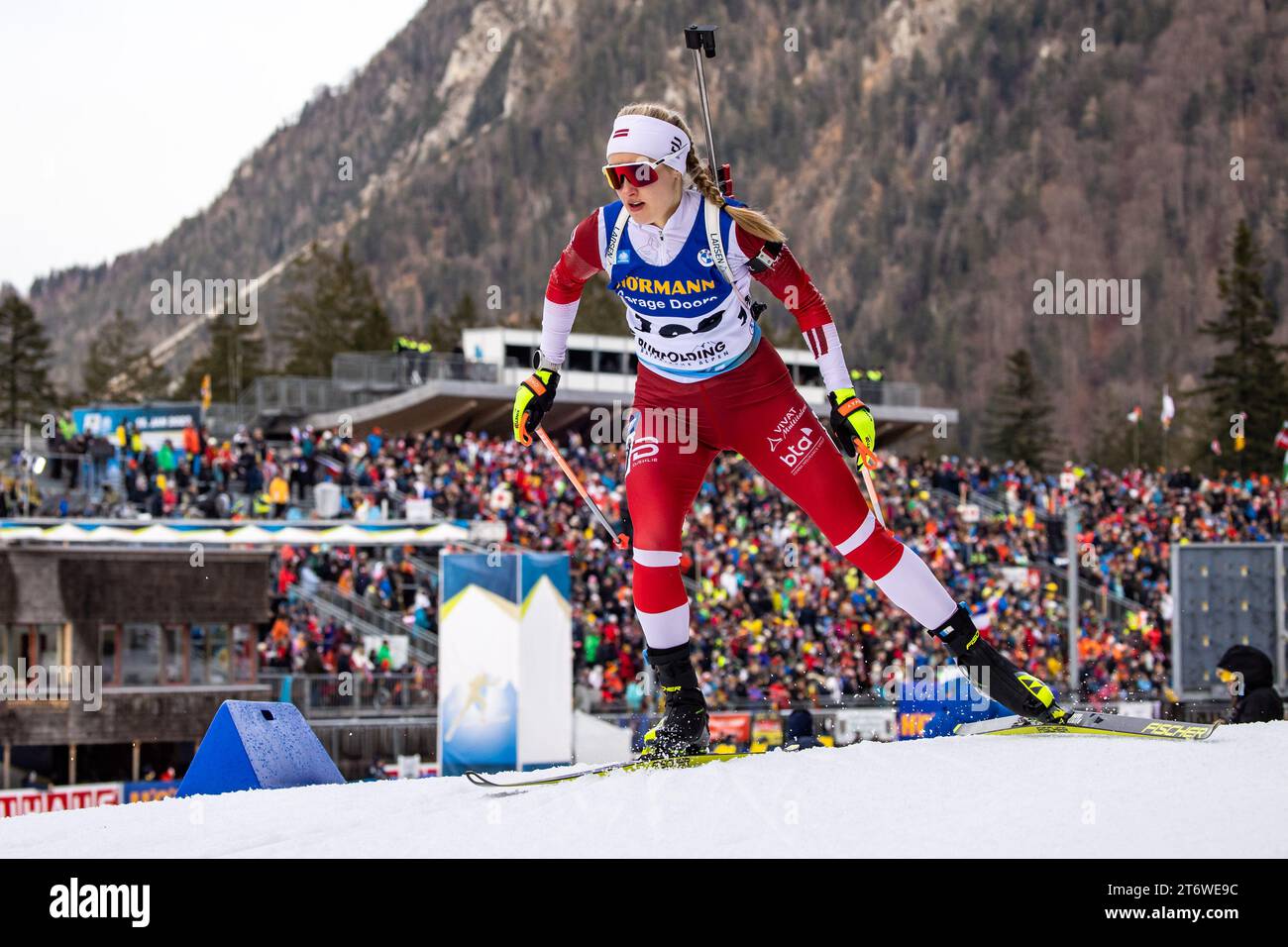 12 January 2023, Bavaria, Ruhpolding: Sandra Bulina (Latvia) in the ...