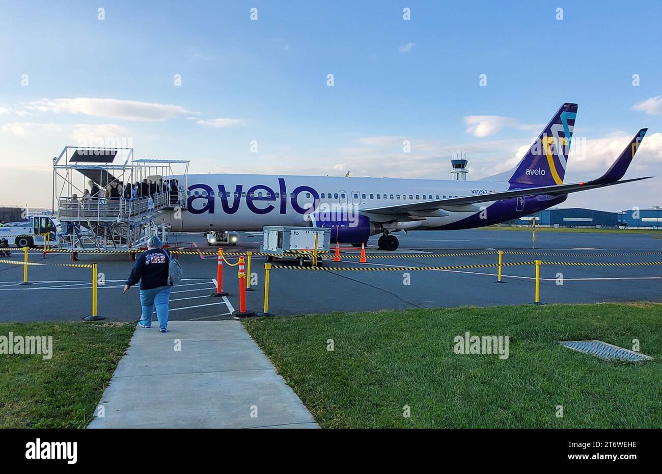 New Castle, Delaware, U.S.A - November 11, 2023 - A passenger walking ...