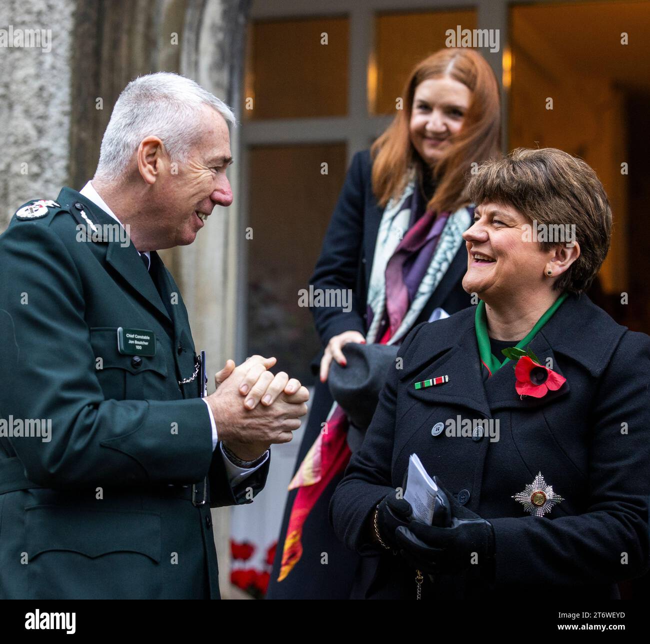 Northern Ireland Chief Constable Jon Boutcher speaking with former ...
