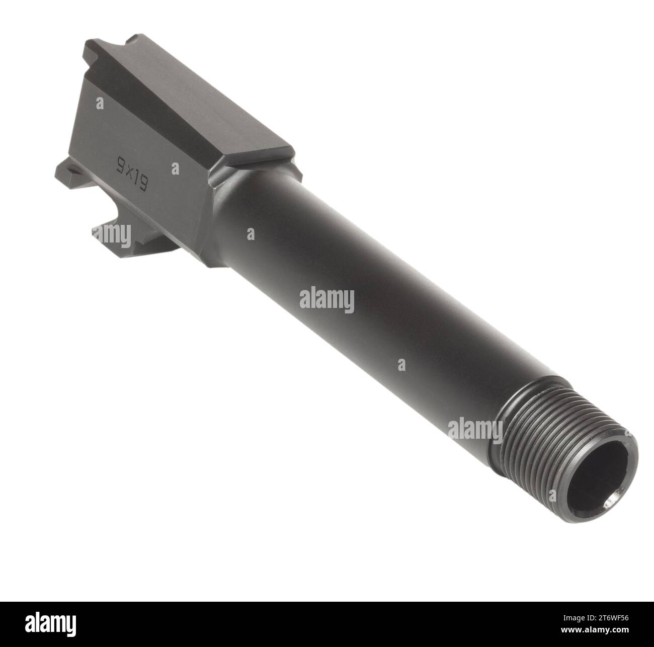 Pistol barrel that is threaded for mounting muzzle devices that is ...