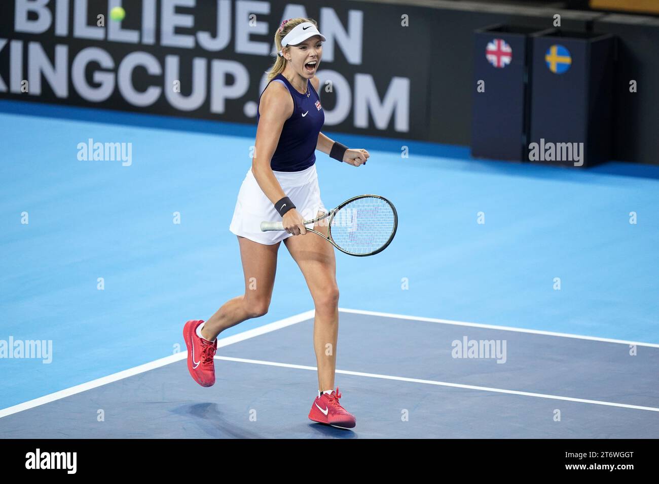 Great Britain's Katie Boulter celebrates after winning her match ...