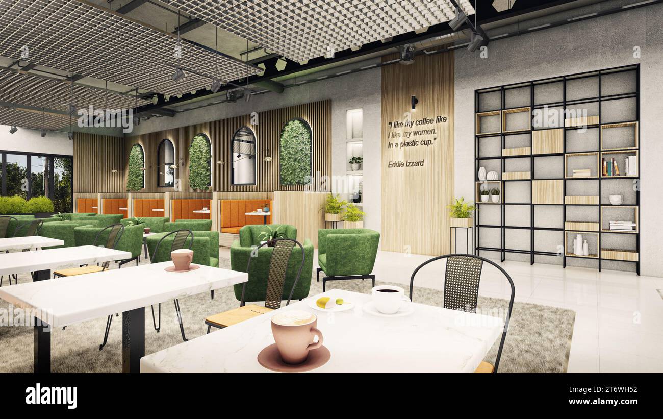 3d illustration restaurant interior design hi-res stock photography and ...