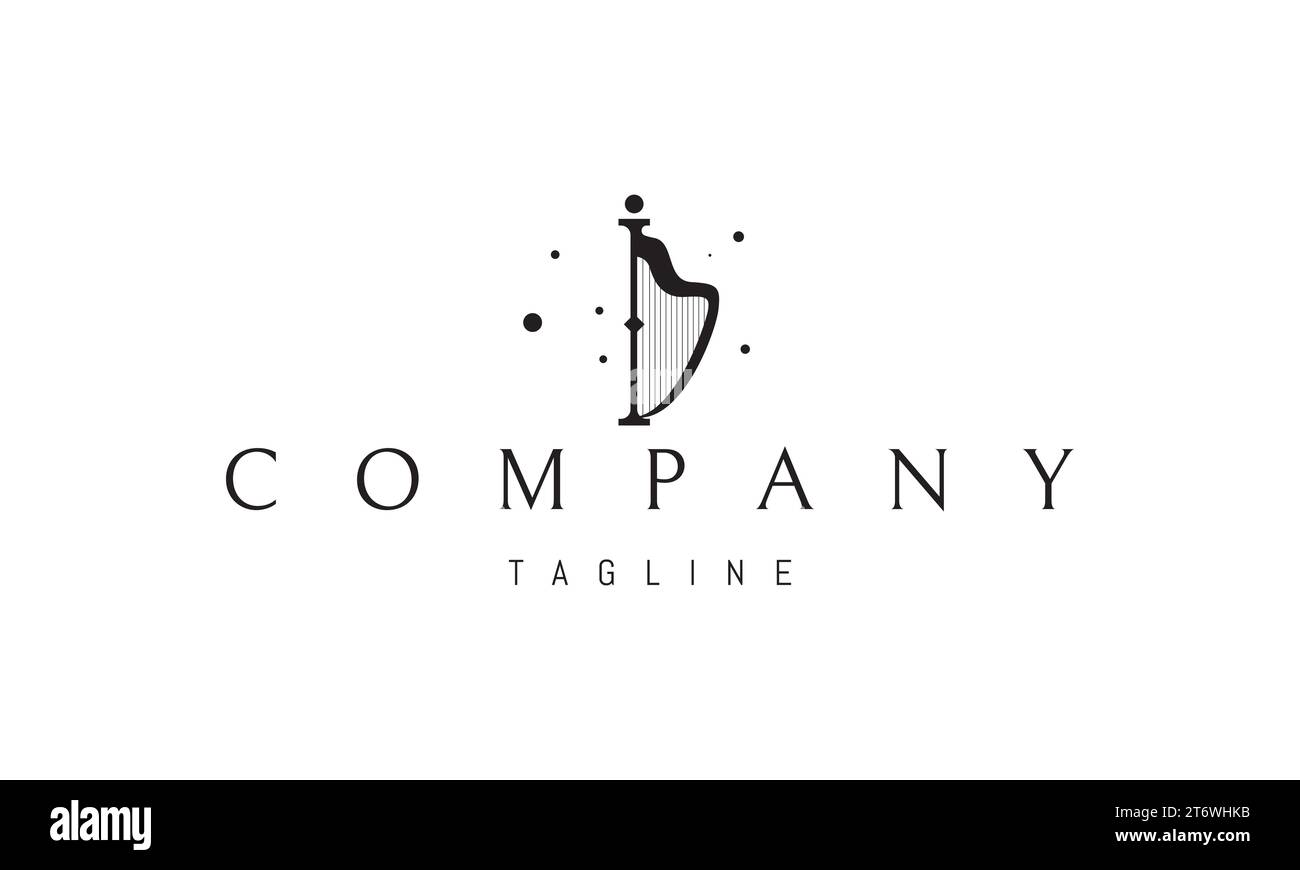 Vector logo with an abstract image of the musical instrument harp Stock ...